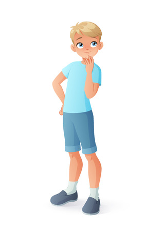 Vector of Young curious thinking boy. - ID:1-126836934 - Royalty Free ...
