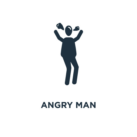 Vector of Angry Man icon. Black filled - ID:112629166 - Royalty Free ...