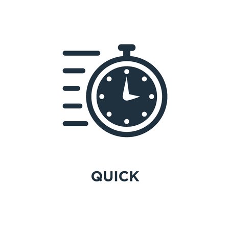 Quick icon. Black filled vector illustration. Quick symbol on white ...