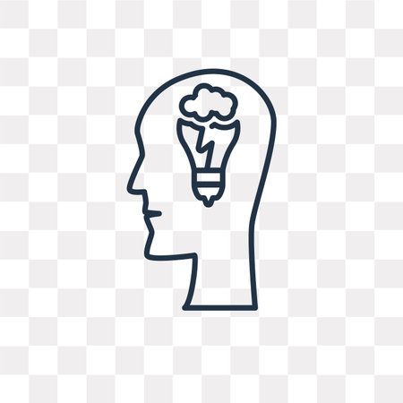 Brainstorm vector outline icon isolated on transparent background, high ...