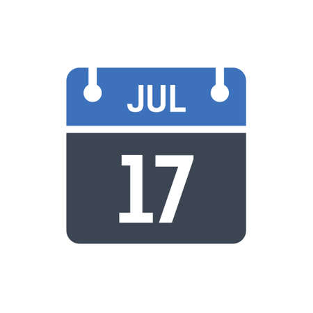 Calendar Date Icon - July 17 Vector Graphicのイラスト素材 [40156166593] - イメージマート
