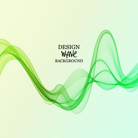 Green wave on white background, transparent green wave flow abstract ...