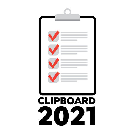 Vector of Clipboard 2021 checklist flat - ID:1-162173177 - Royalty Free ...
