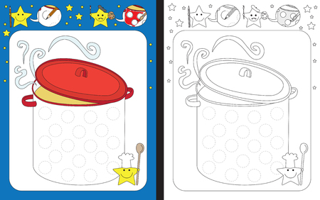 Preschool worksheet for practicing fine motor skills - tracing dashed ...