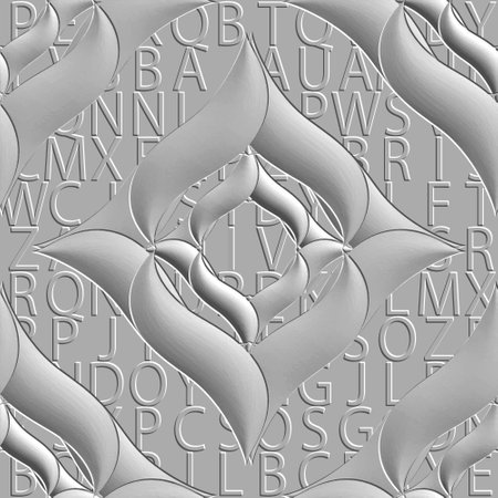 3d white textured emboss letters seamless pattern. Embossed grunge ...