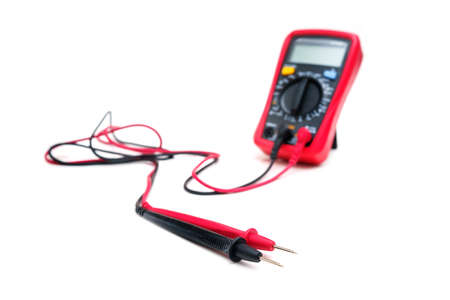 Photo of Red digital multimeter with - ID:1-163978408 - Royalty Free ...
