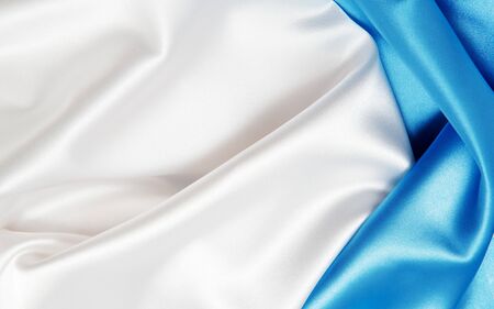 white and blue satin fabric for background - Stock Image - Everypixel