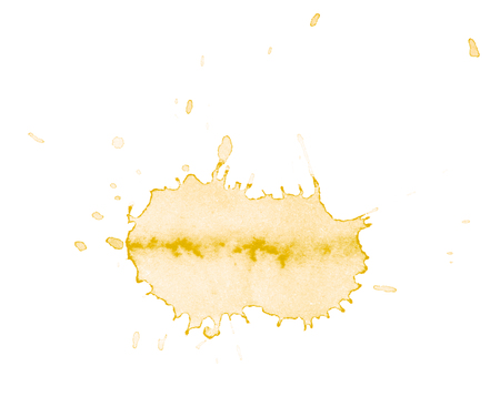 Watercolor single color paint drop stain isolated over the white ...
