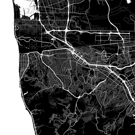 Vector of Area map of Tijuana, Mexico. - ID:1-104302351 - Royalty Free ...