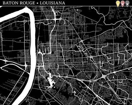 Vector of Simple map of Baton Rouge, - ID:1-112862226 - Royalty Free ...