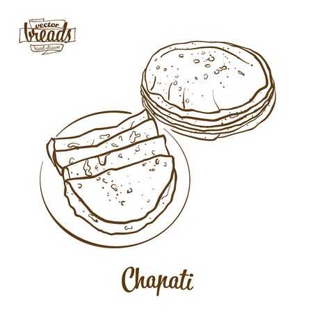 Vector of Chapati bread vector drawing. - ID:1-125505648 - Royalty Free ...