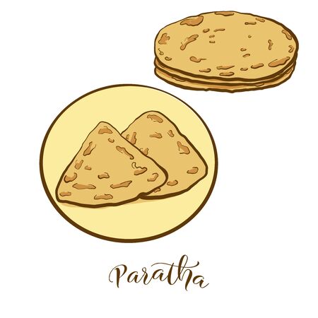 Vector of Colored drawing of Paratha - ID:1-143834259 - Royalty Free ...