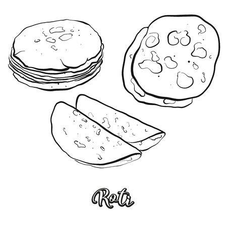 Vector of Roti food sketch separated on - ID:1-143829636 - Royalty Free ...