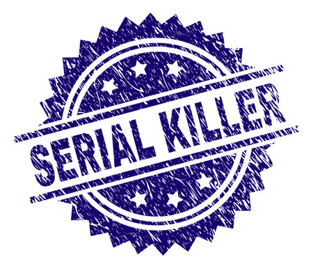 SERIAL KILLER stamp seal watermark with distress style. Blue vector ...