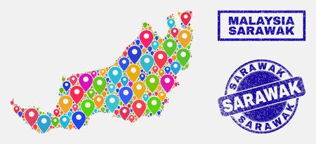 Vector of Vector colorful mosaic Sarawak - ID:1-124529447 - Royalty ...