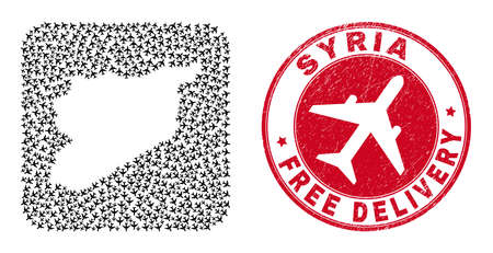 Vector of Vector collage Syria map of - ID:1-164259338 - Royalty Free ...