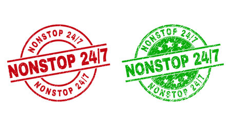 Vector of Round NONSTOP 24/7 watermarks. - ID:1-165211492 - Royalty ...
