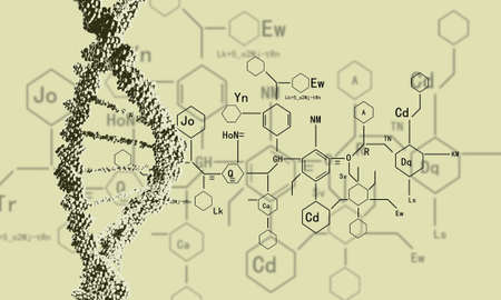 Biochemistry science concept with molecules on color background - Stock ...