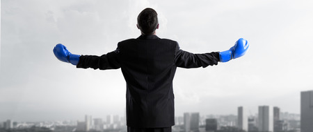 Mister boss ready to fight . Mixed media - Stock Image - Everypixel