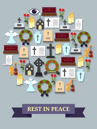 Vector of Rest in peace sign. Round - ID:35034293 - Royalty Free Image ...