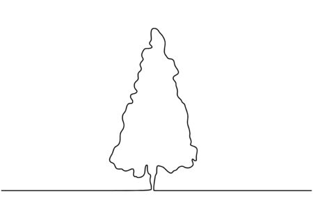 Casuarina tree one continuous line drawing minimalism and simplicity ...