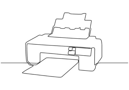 Photo of Printer one line drawing. - ID:137231885 - Royalty Free Image ...