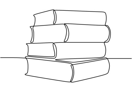 Easy Stack Of Books Drawing Simple Stack Of Books Sticker