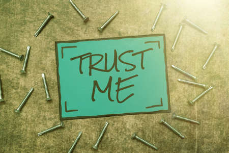 Text showing inspiration Trust Me. Word Written on Believe Have faith ...