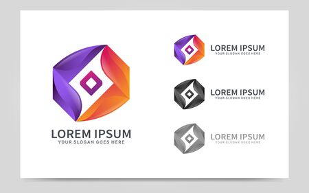 Abstract colorful digital technology symbol logo design. Vector graphic ...