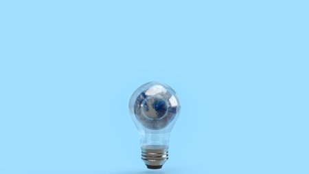 The world in light bulb for eco concept 3d rendering - Stock Image ...