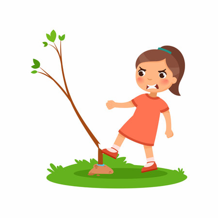 Vector of Aggressive girl breaking young - ID:133974097 - Royalty Free ...