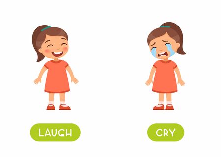 Vector of Cry and laugh antonyms - ID:1-144664155 - Royalty Free Image ...