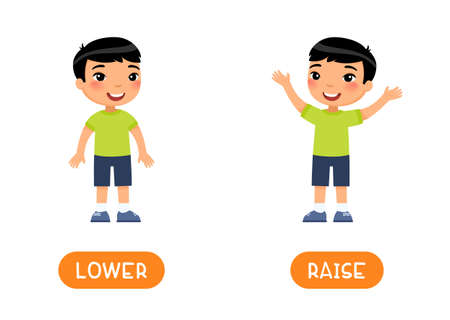 Vector of RAISE and LOWER antonyms - ID:1-155616020 - Royalty Free ...