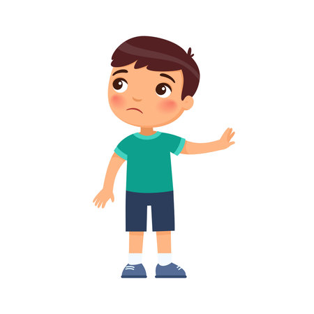Vector of Displeased little boy shows - ID:1-155616027 - Royalty Free ...