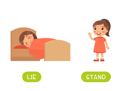 Vector of LIE and STAND antonyms word - ID:156735703 - Royalty Free ...