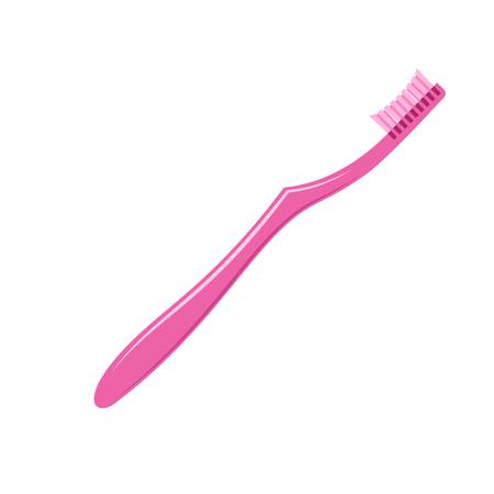 Pink toothbrush icon. Flat illustration of pink toothbrush vector icon ...
