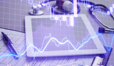 Medical examination and healthcare business graph - Stock Image ...