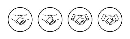 Handshake icons set. Business handshake. contract agreement. Trust icon ...