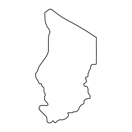 map of Chad - outline. Silhouette of map of Chad vector illustration ...