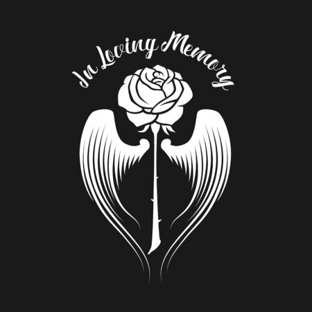 Vector of in loving memory text and rose - ID:130164499 - Royalty Free ...