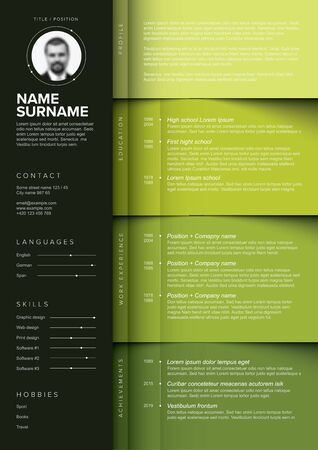Vector of Vector dark minimalist cv / - ID:1-145674109 - Royalty Free ...