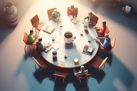 coffee talk background, meeting, wallpaper, illustration, coffee timeの ...