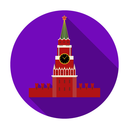Kremlin icon in flat style isolated on white background. Russian country symbol stock vector ...