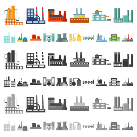 Factory and facilities cartoon icons in set collection for design ...