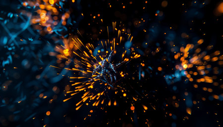 sparks from welding sparks fly in the air on a black backgroundの写真素材 ...