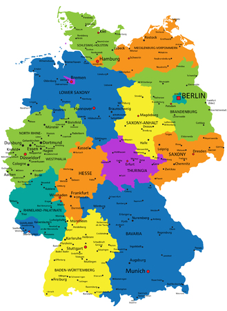 Vector of Colorful Germany political map - ID:1-122617417 - Royalty ...