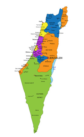 Vector of Colorful Israel political map - ID:1-122617695 - Royalty Free ...