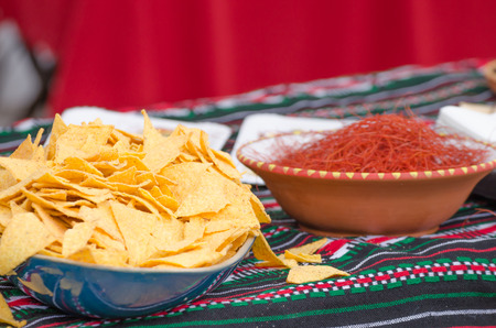 Maxican stand with tortilla chipsの写真素材 [40030046602] - イメージマート