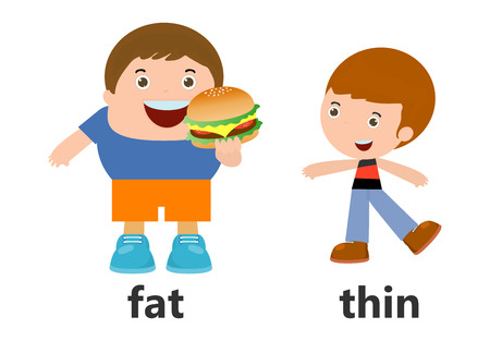 Vector of Opposite words fat and thin - ID:109505190 - Royalty Free ...