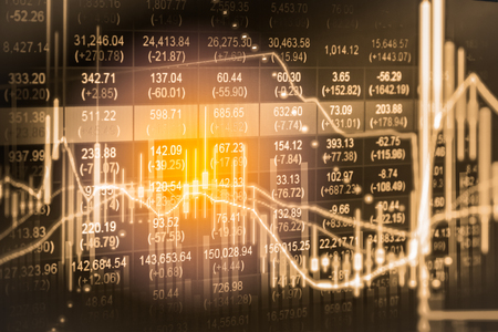 Index graph of stock market financial indicator analysis on LED ...